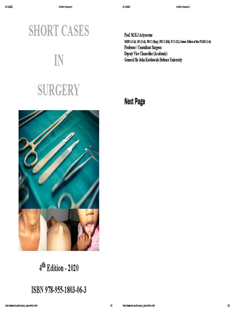 Short Cases Surgery | PDF | Medicine | Medical Specialties