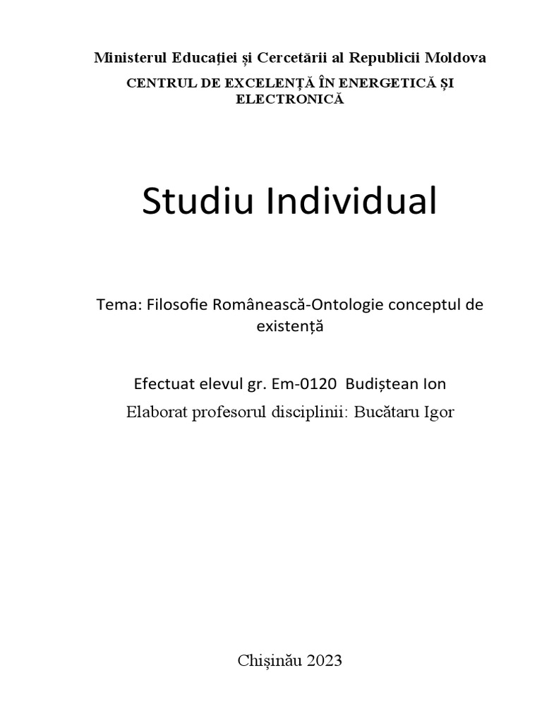 Studiu Individual | PDF