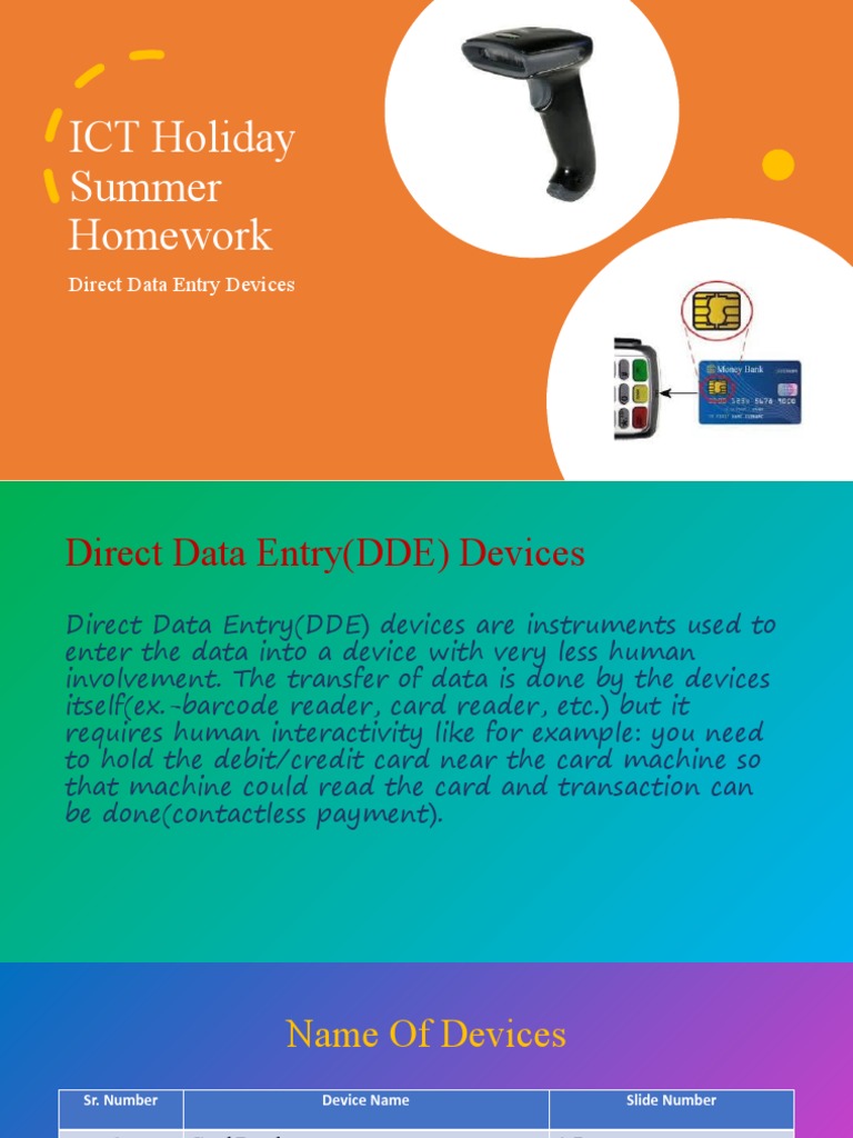 ICT IGCSE CH-1 Direct Data Entry Devices-Summary in | PDF