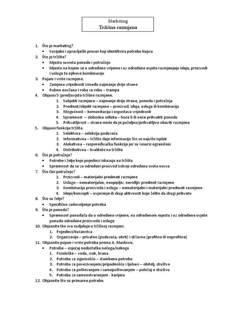 Tržišna Razmjena: Marketing | PDF