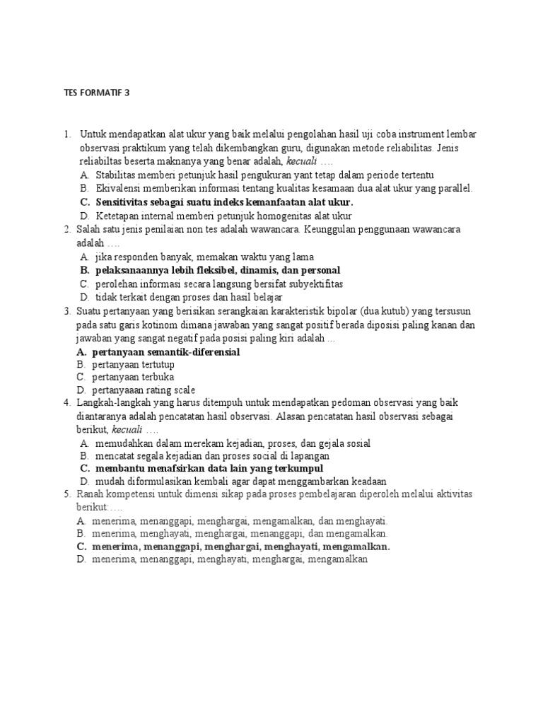 Tes Formatif 3 | PDF