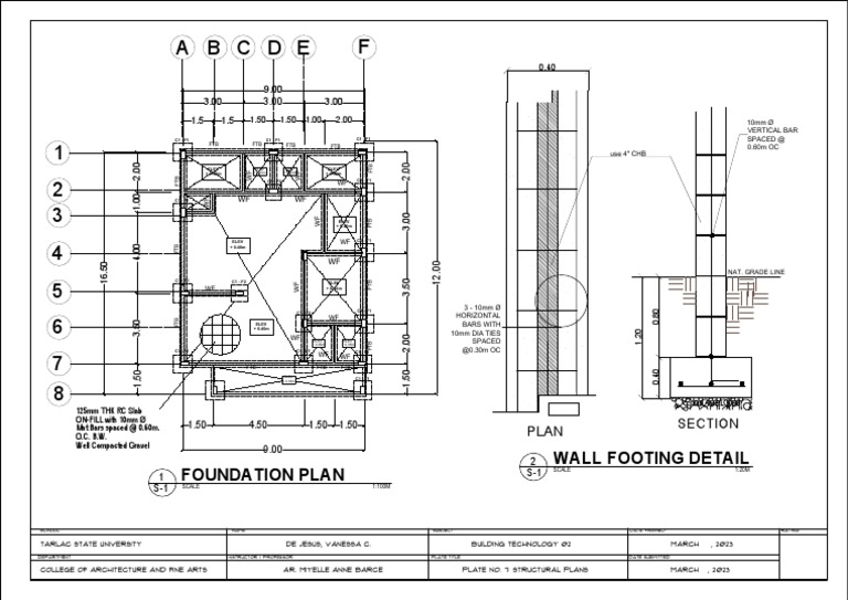 Plate No.7 - Foundation Plan | PDF