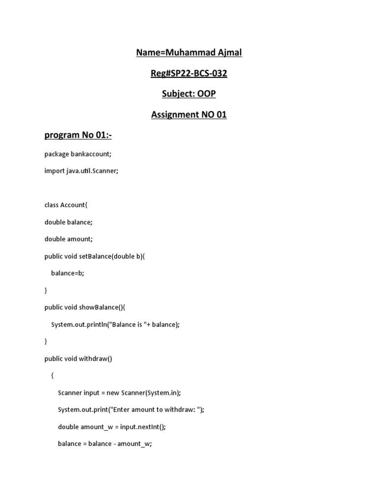 SP22-BCS-032 (Assignment No 1) | PDF | Software Development ...