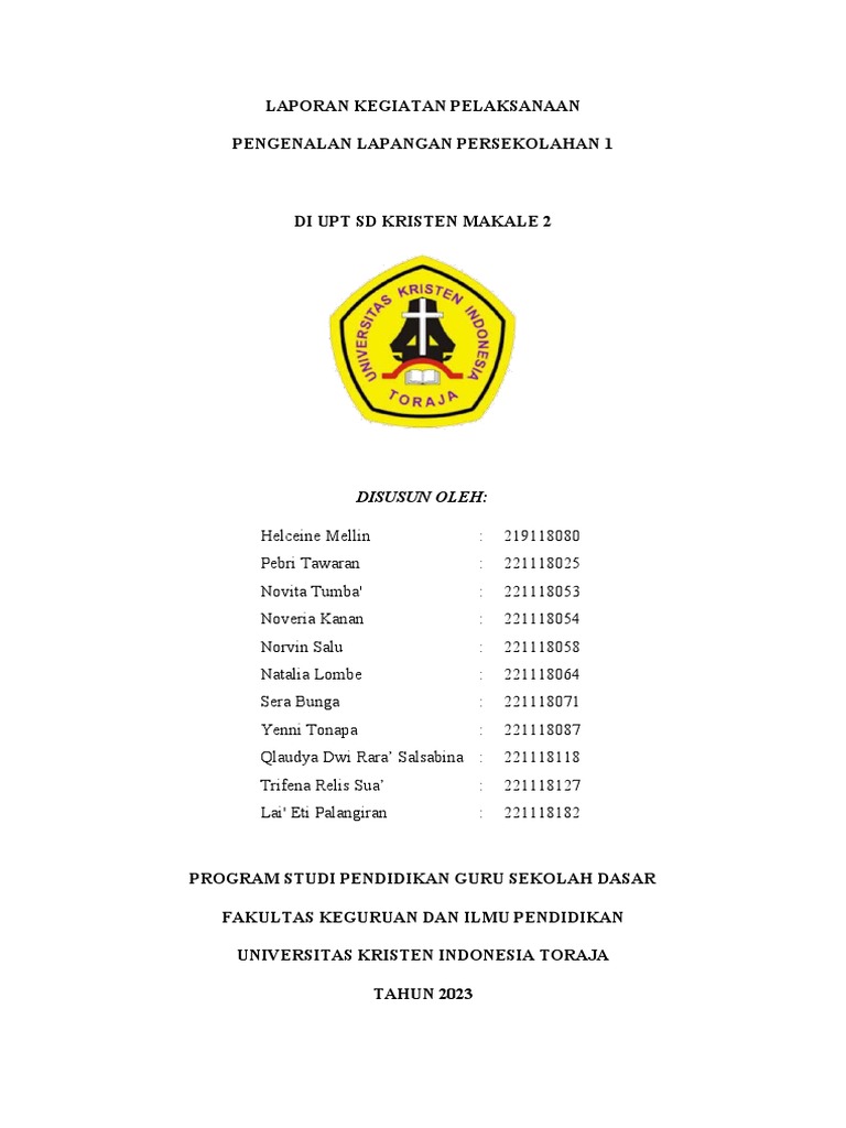 Laporan Kegiatan Pelaksanaan PLP 1 | PDF