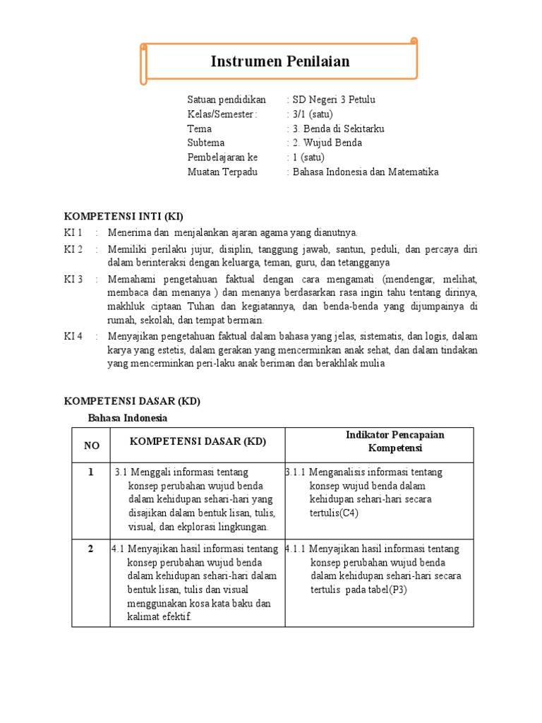 Instrumen Penilaian RPP 3 | PDF