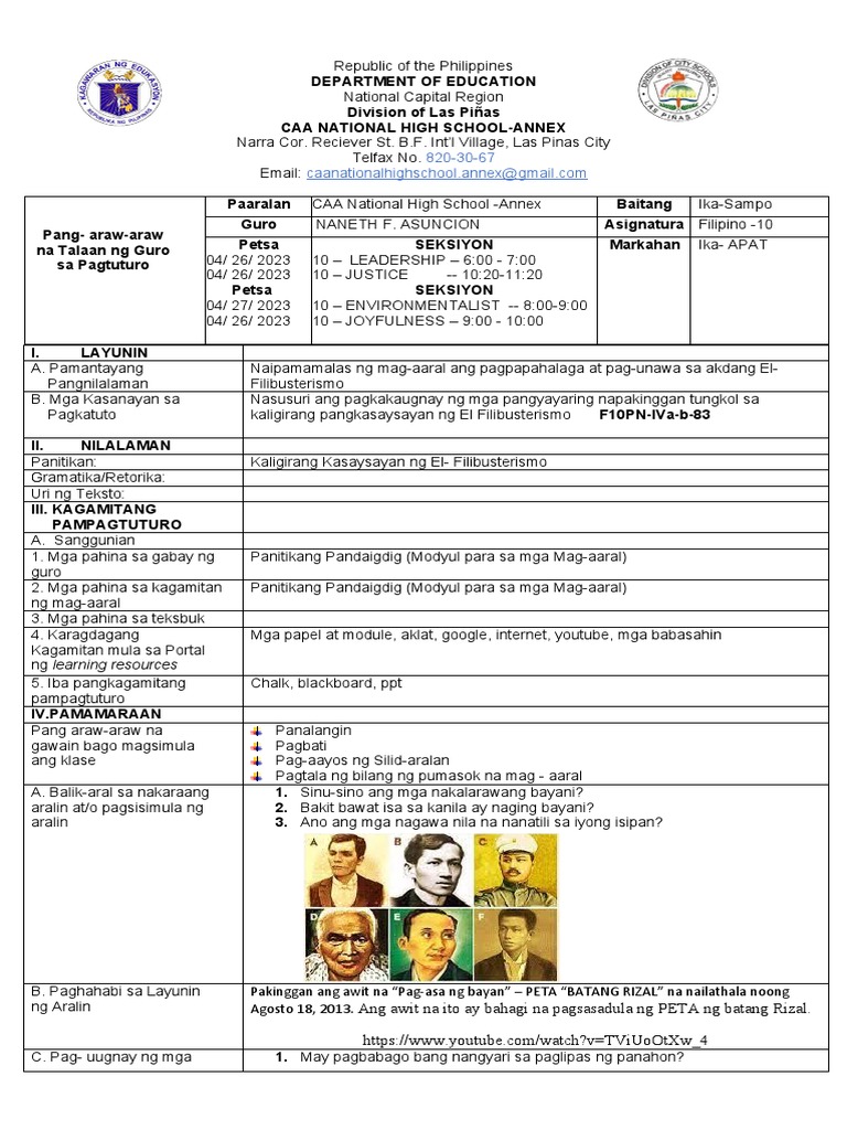Kaligirang Kasaysayan NG El Fili DLL | PDF