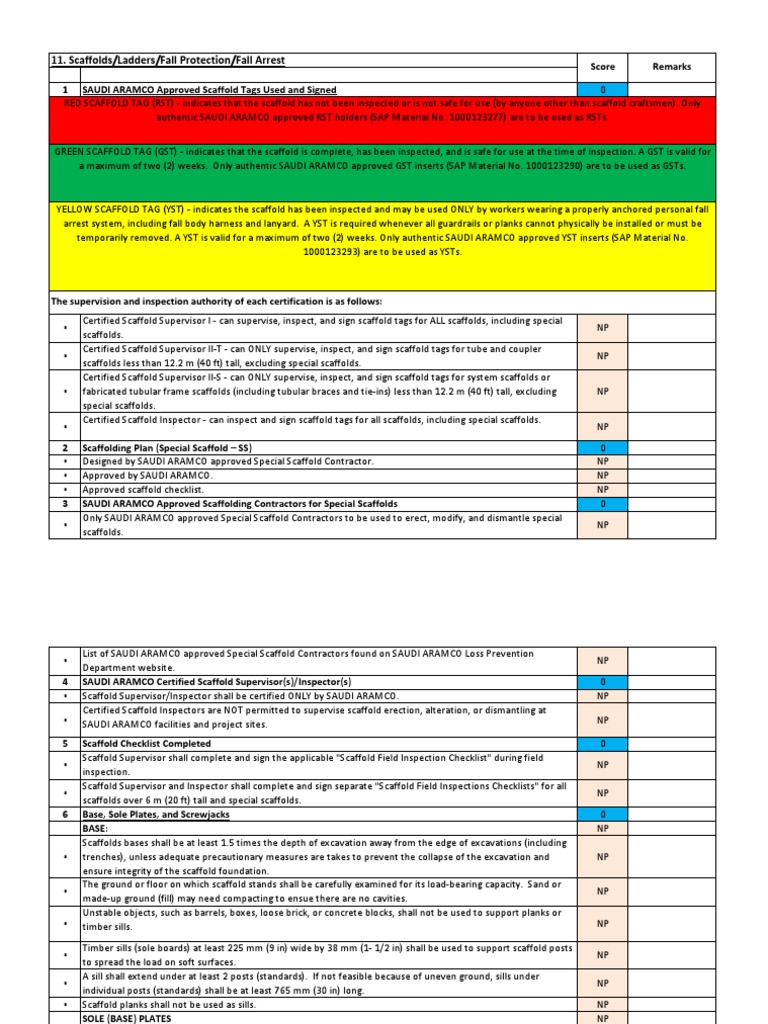 Saudi Aramco Scaffold Safety Guidelines | PDF | Scaffolding | Ladder