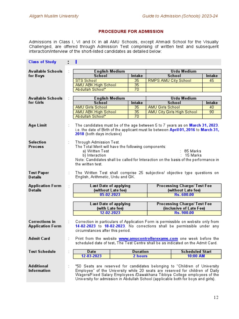 Amu Admission Process | Download Free PDF | University And College ...