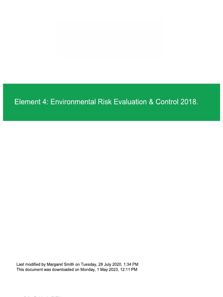 ED1 - Module 4-Environmental Risk Evaluation-Control | PDF