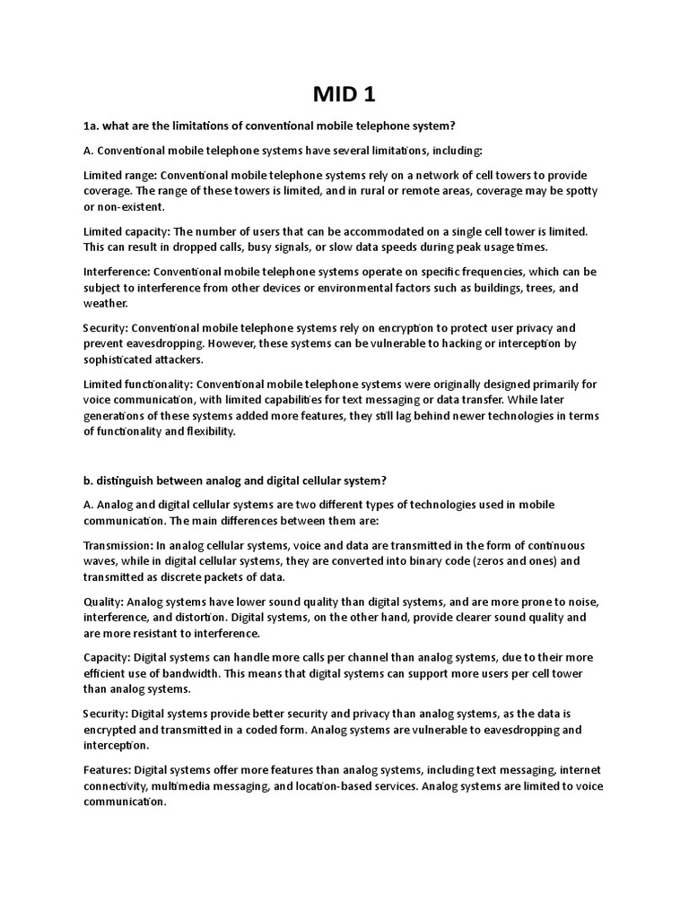 Mid 1 CMC | PDF | Cellular Network | Antenna (Radio)