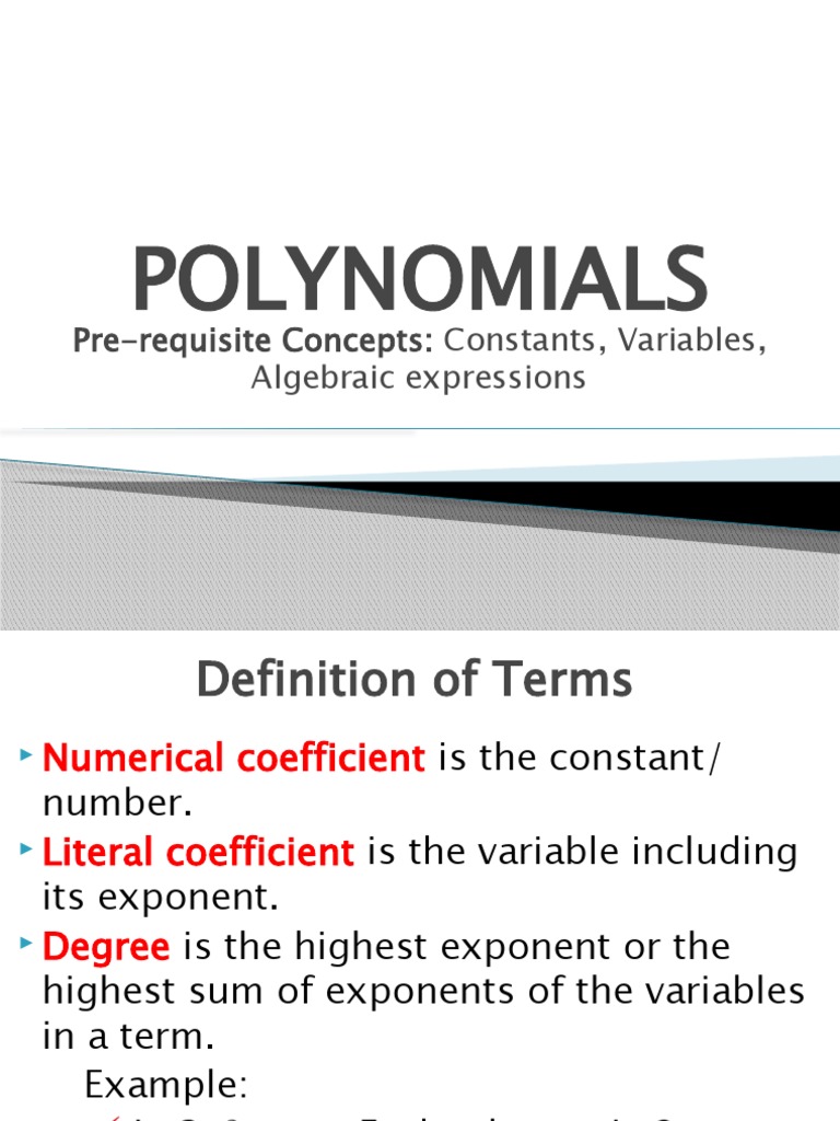 POLYNOMIALS | PDF | Polynomial | Mathematics Of Computing