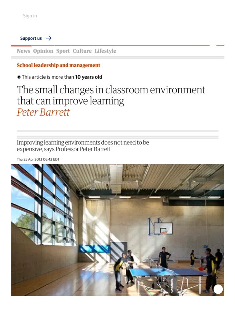 The Small Changes in Classroom Environment That Can Improve Learning ... The Small Changes in Classroom Environment That Can Improve Learning ...