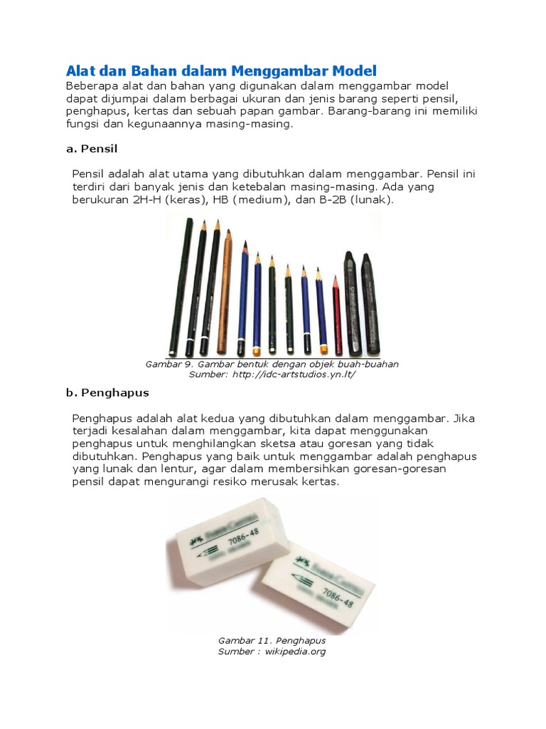 Alat dan Bahan dalam Menggambar Model | PDF
