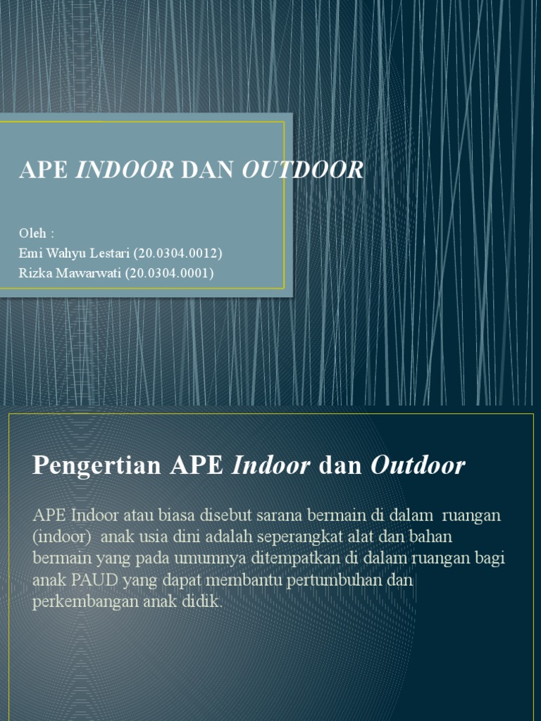 Ape Indoor Dan Outdoor | PDF