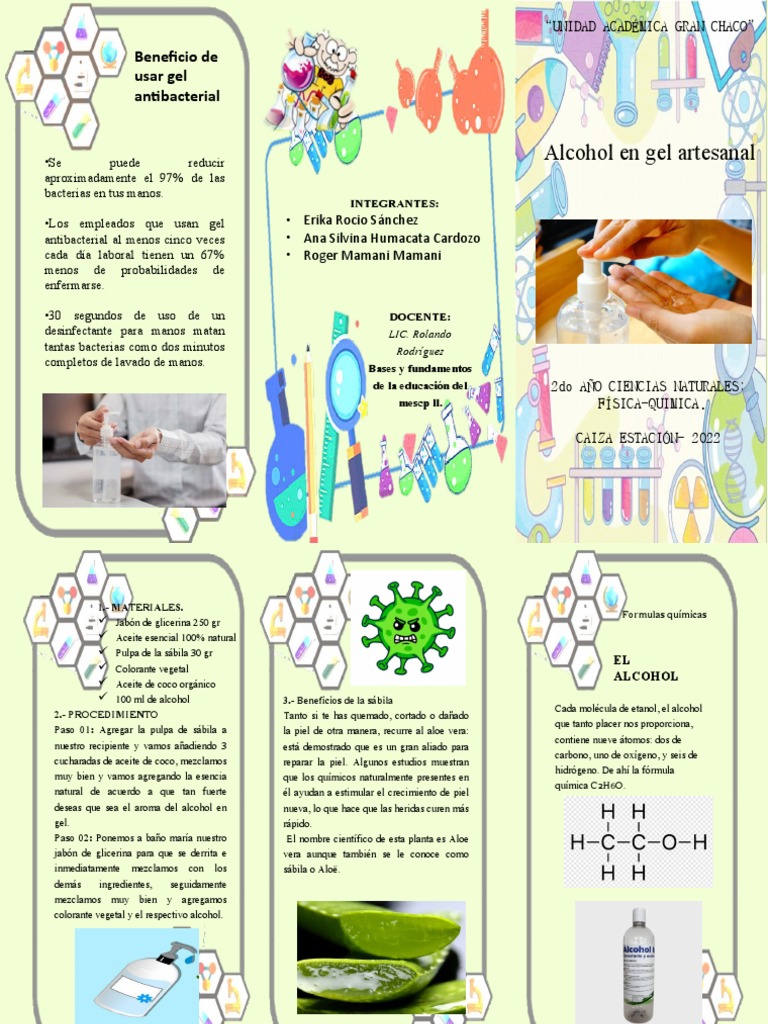 TRIPTICO Alcohol en Gel | PDF | Etanol | Ciencias fisicas