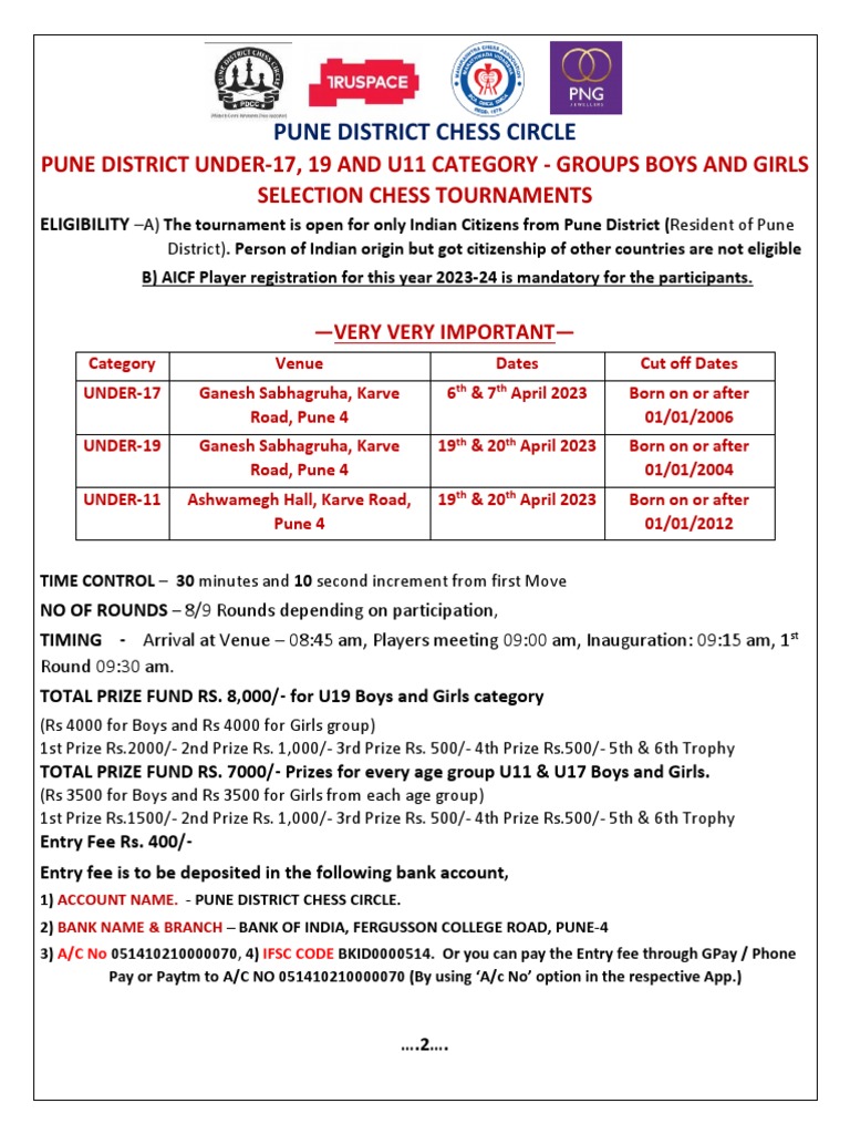 Pune District U11 - U17 - U19 Selection Apr 2023 | PDF