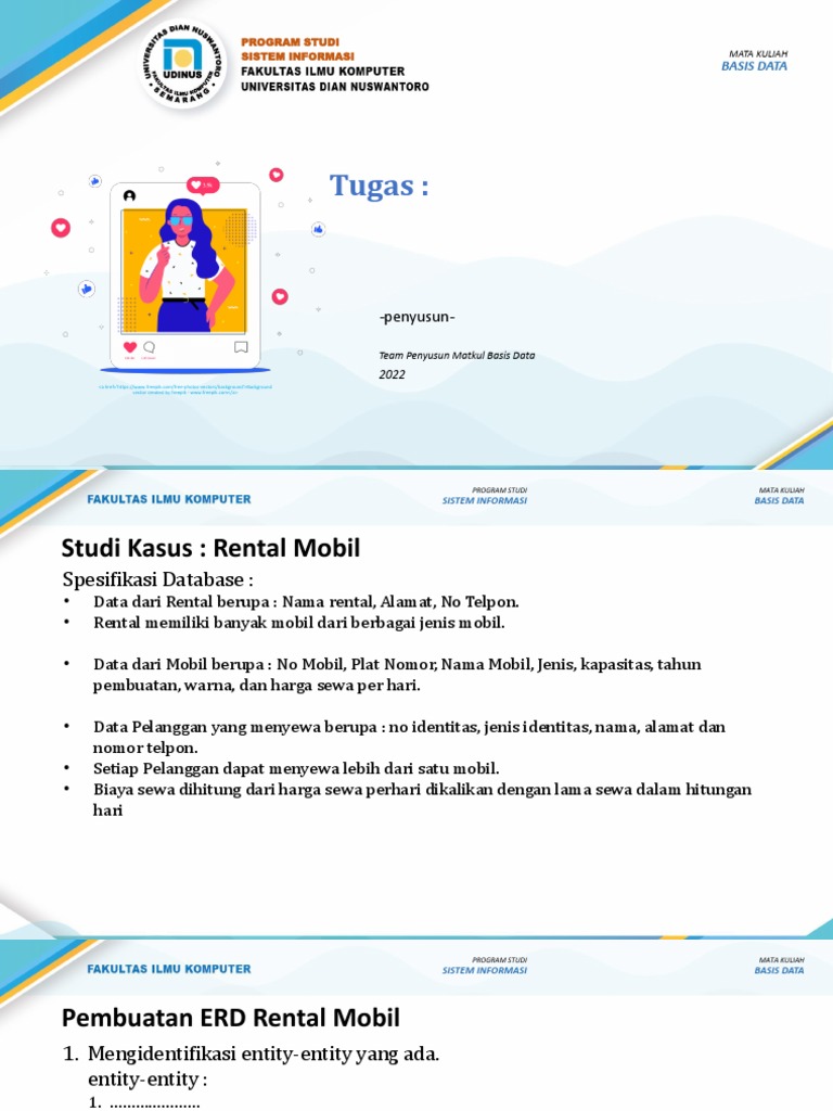 Rancangan ERD Rental Mobil dan Perpustakaan | PDF