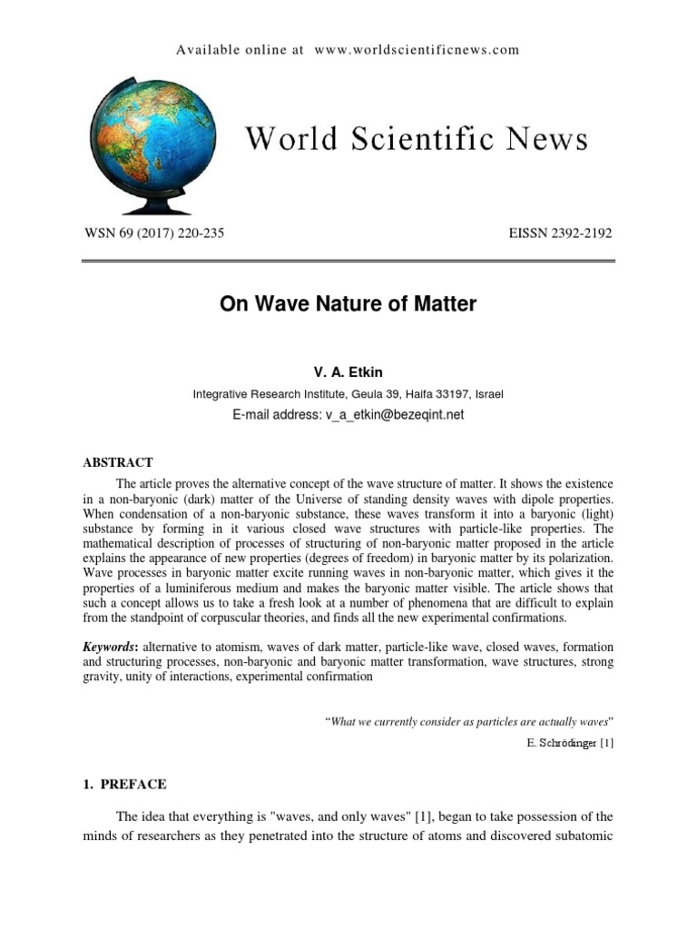 On_Wave_Nature_of_Matter | PDF | Waves | Matter