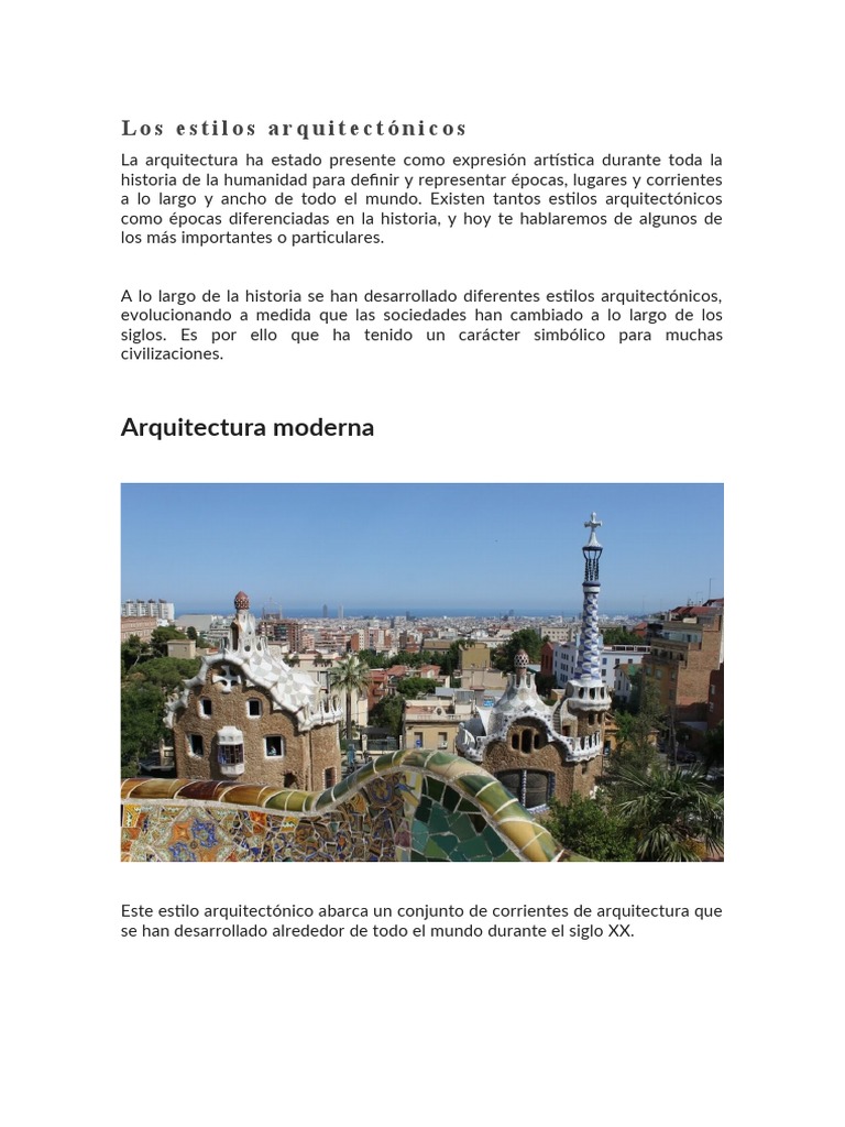 Los Estilos Arquitectónicos | PDF | Arquitectura gótica | Estilo