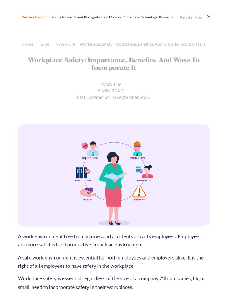 Workplace Safety - Importance, Benefits and Ways To Create A Safe ...