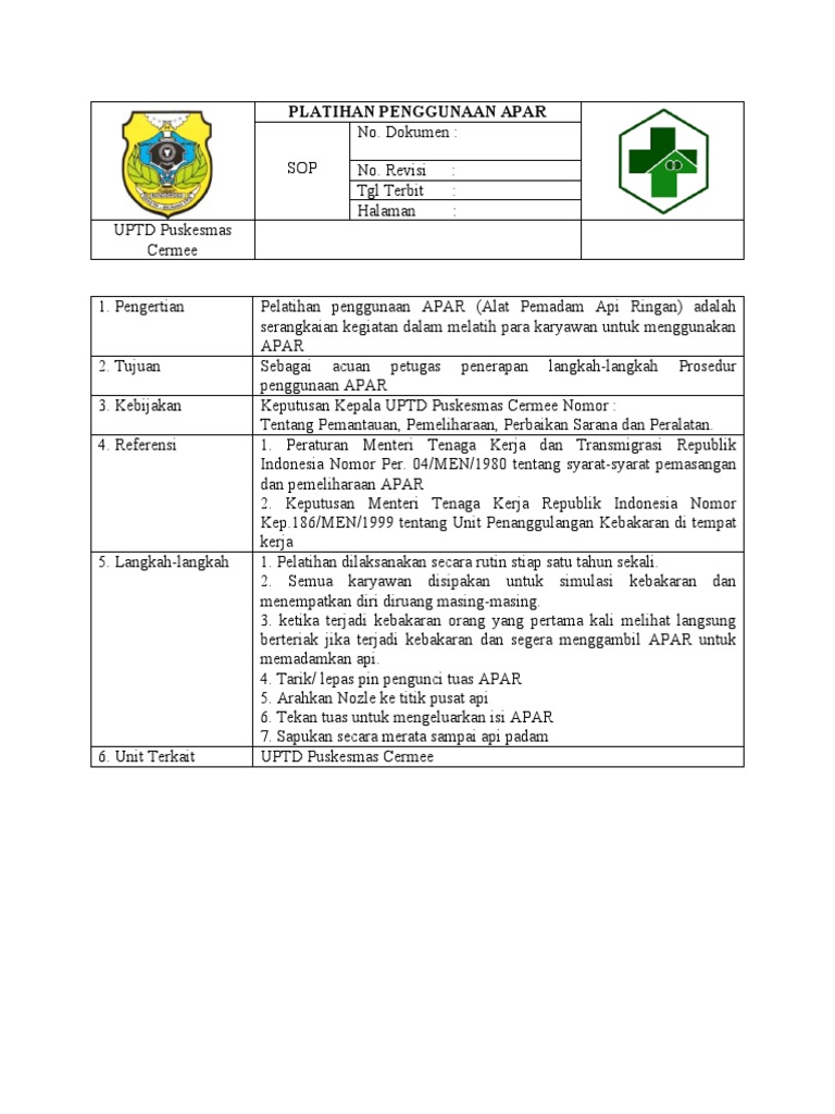 Sop Dan Daftar Tilik | PDF