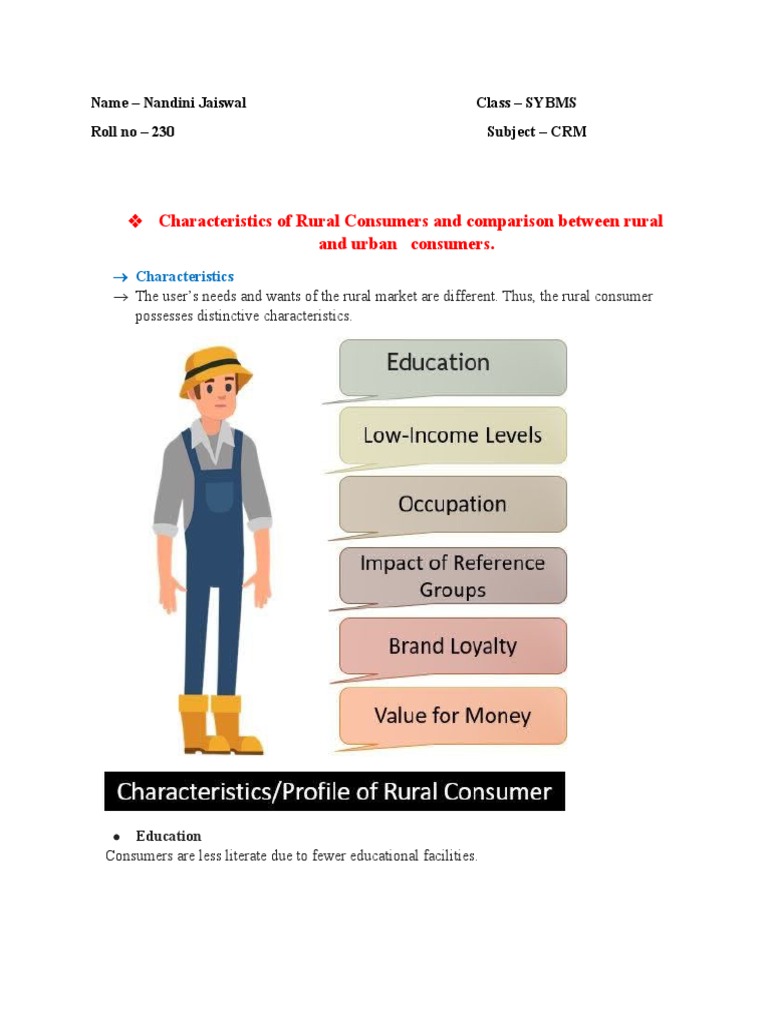 Characteristics of Rural Consumers and comparison between rural and ...