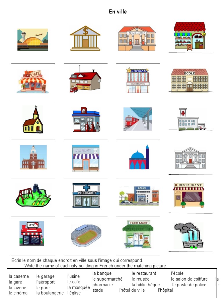 Lieux et activités en ville en français | PDF