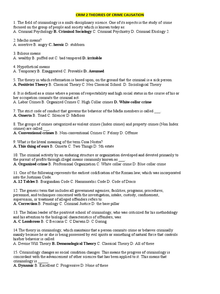 Crim 2 Qa | PDF | Crimes | Crime & Violence