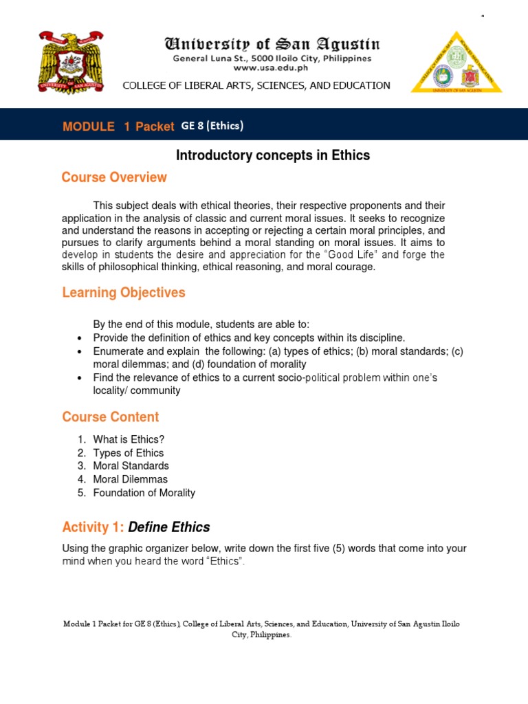 Module 1 Introductory Concepts | PDF | Morality | Autonomy