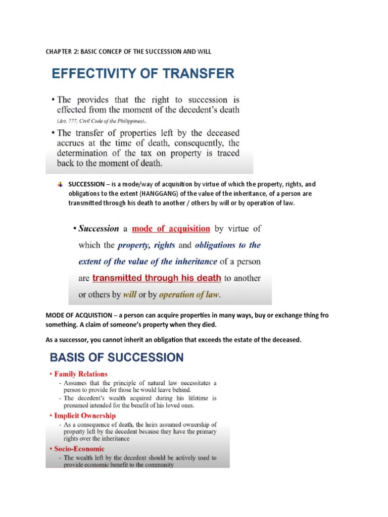 Understanding Succession and Wills Basics | PDF | Will And Testament ...