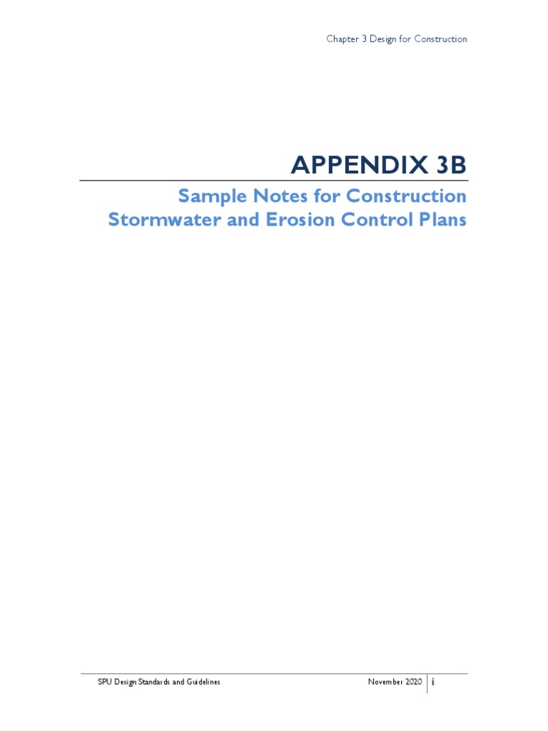 3 BConstruction Stormwater Erosion Control Plans | PDF | Storm Drain ...
