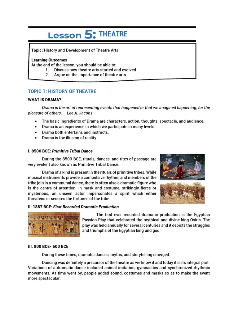 History and Development of Theatre | PDF | Euripides | Commedia Dell'arte