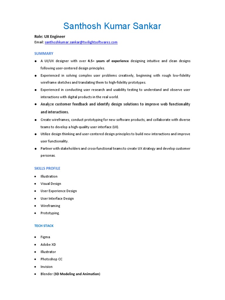 Sathosh - UX Designer | PDF