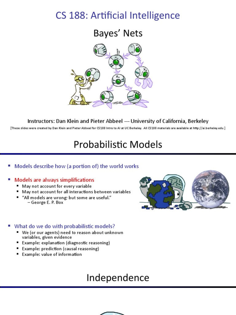 SP14 CS188 Lecture 16 - Bayes Nets | PDF | Causality | Statistical Inference