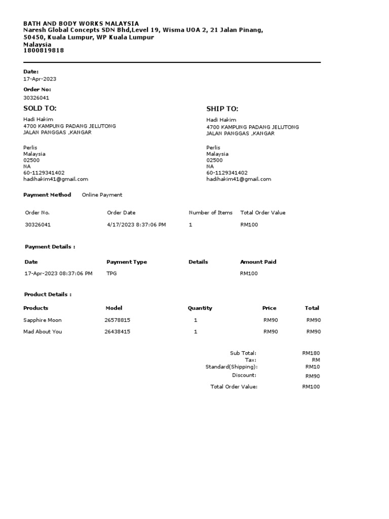 Sold To: Ship To | PDF