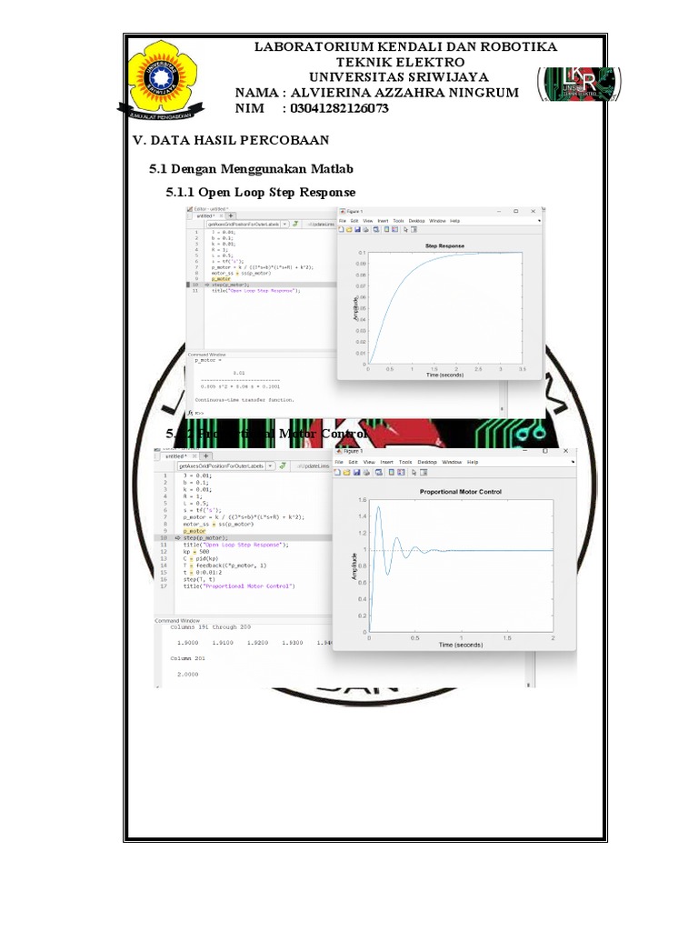 Analisis Hasil Percobaan Kendali Motor Menggunakan Matlab dan Simulink | PDF