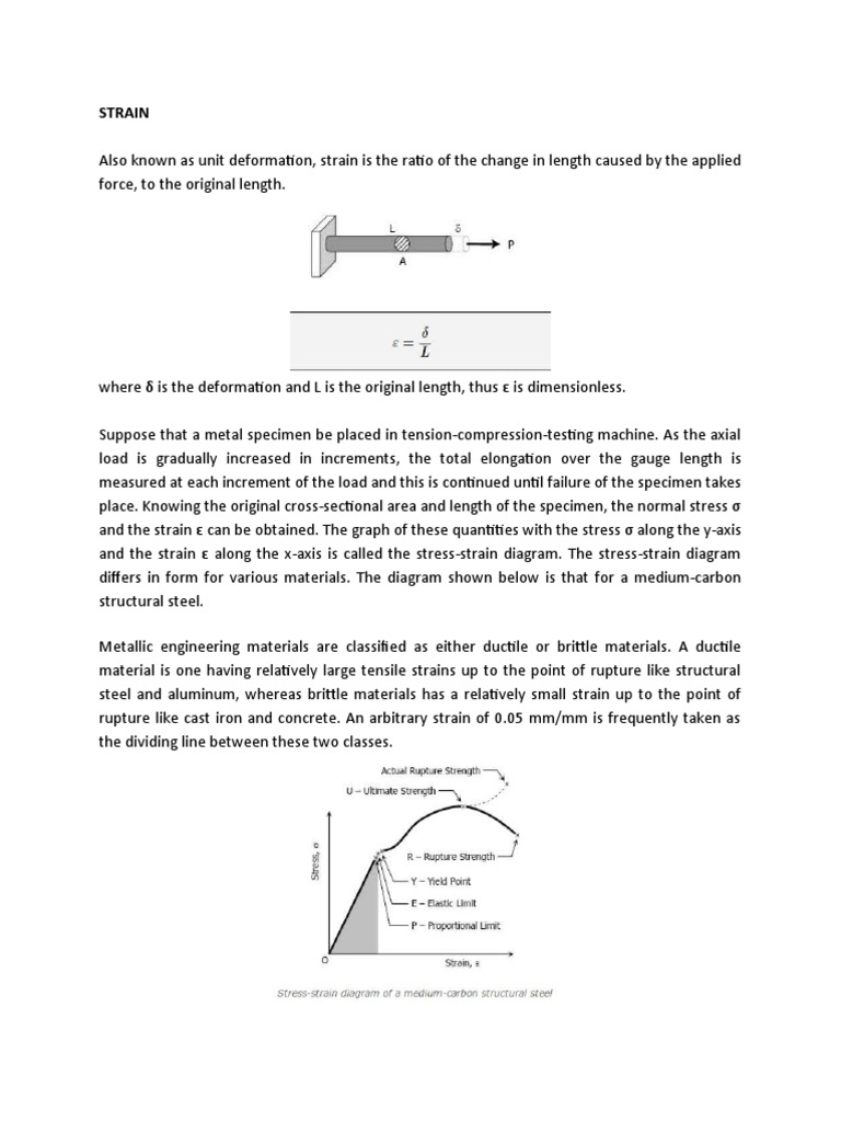 STRAIN | PDF | Deformation (Engineering) | Yield (Engineering)