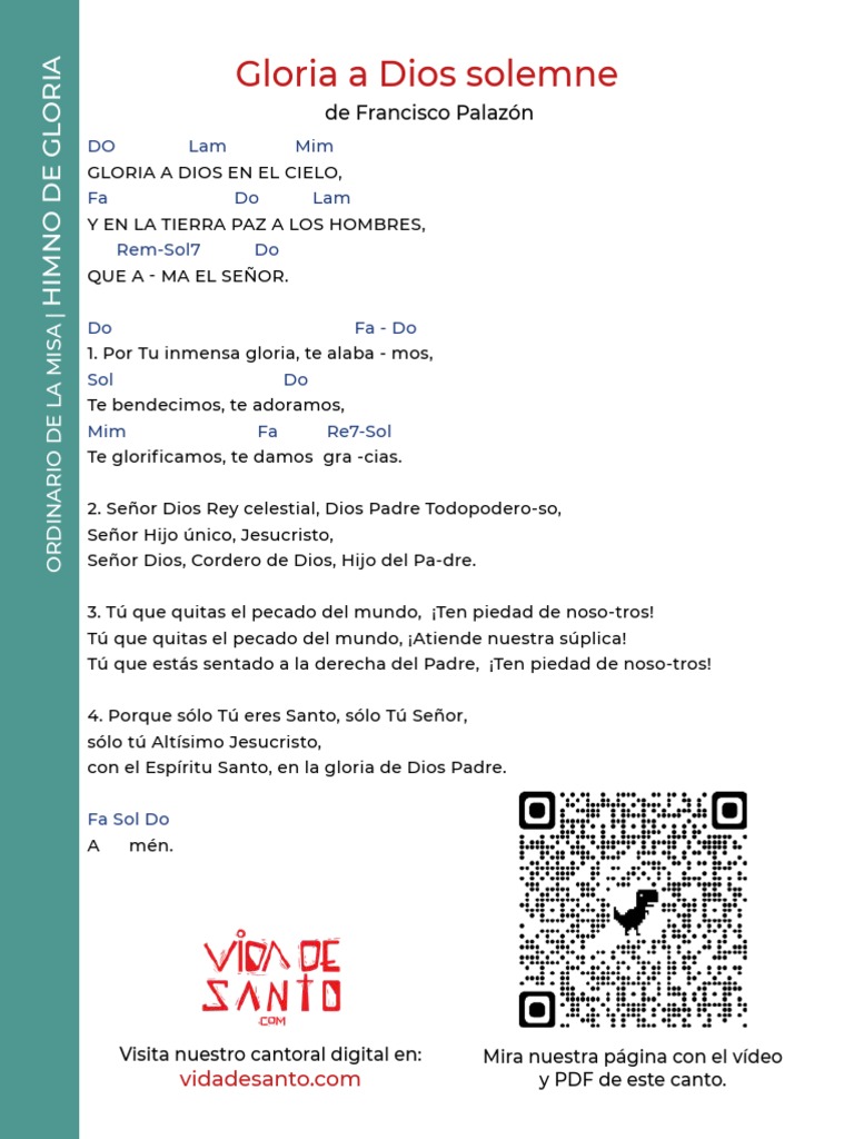 Gloria de Francisco Palazon Acordes y Letra para Guitarra | PDF