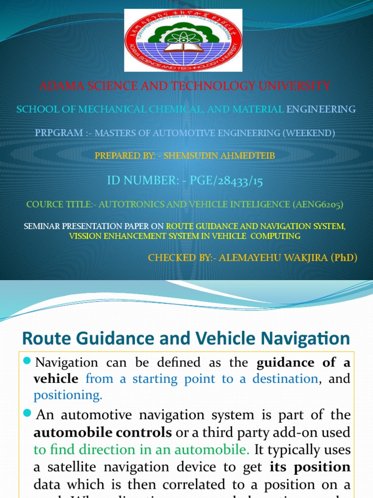 Adama Science and Technology University: ID NUMBER: - PGE/28433/15 ...