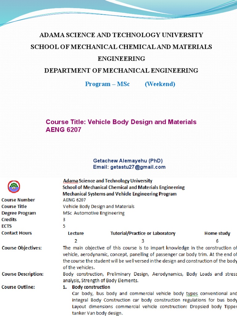 Adama Science and Technology University School of Mechanical Chemical ...
