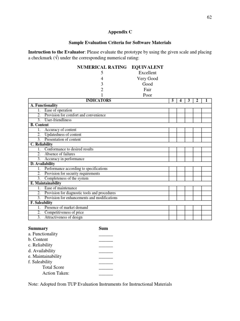Q. APPENDIX C - Evaluation | PDF