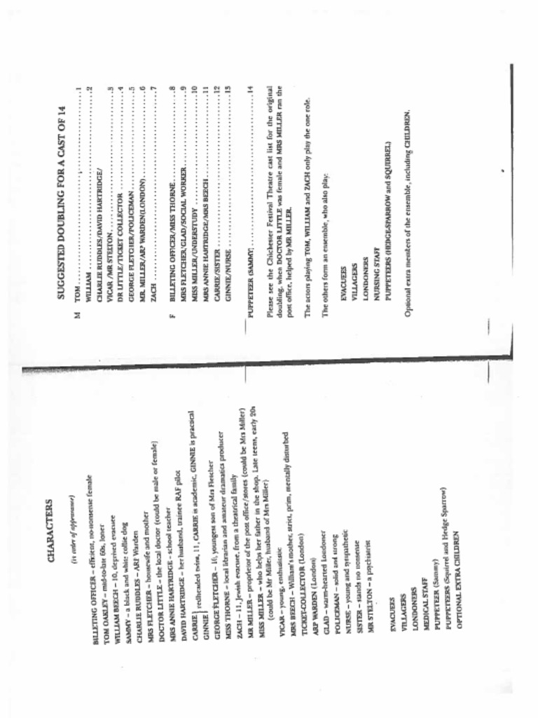 Goodnight MR Tom Script | PDF