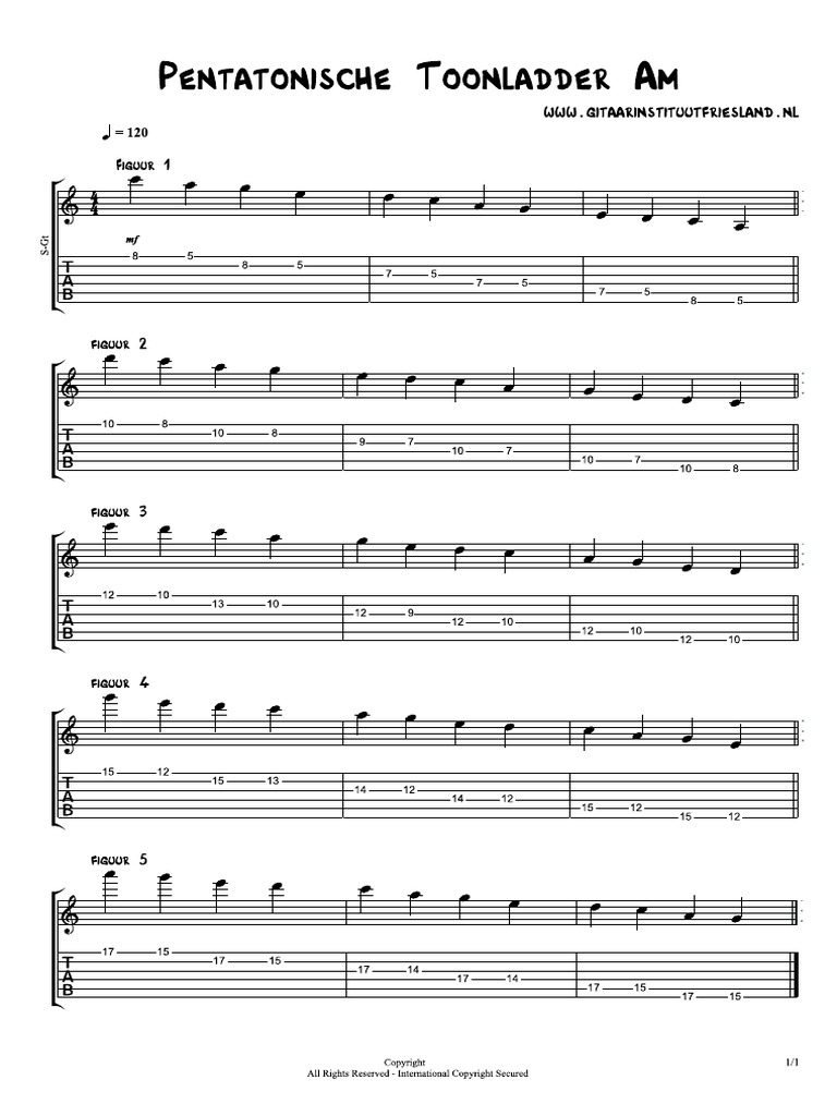 Pentatonische Toonladder Am | PDF