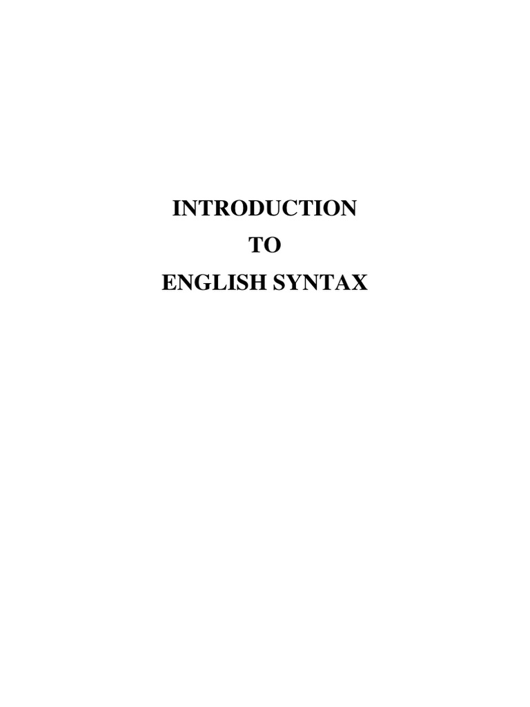 Syntax Online PDF | PDF | Question | Syntax