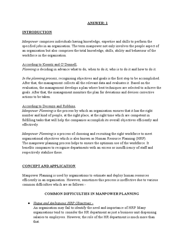 Manpower Planning, Recruitment and Selection Assignment | PDF | Performance Appraisal | Human ...