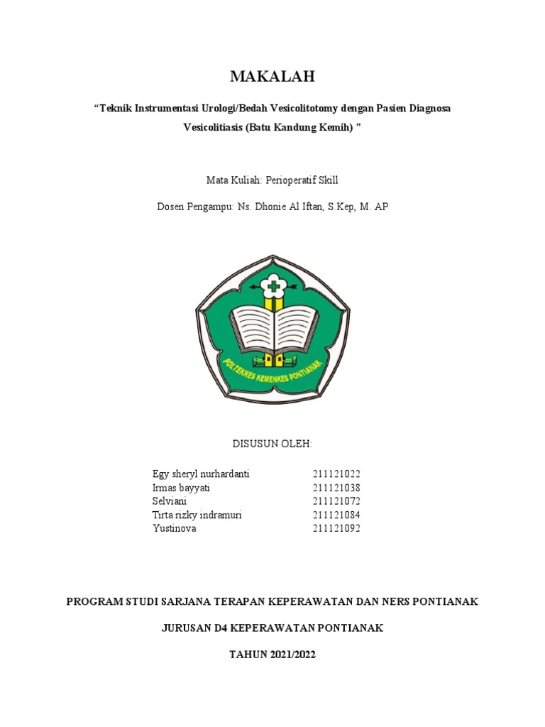 Teknik Bedah Vesicolitotomy | PDF