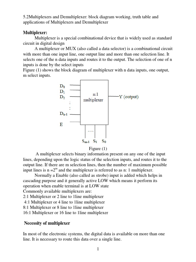 5.2 Multiplexers and Demultiplexer | PDF | Electronic Design ...