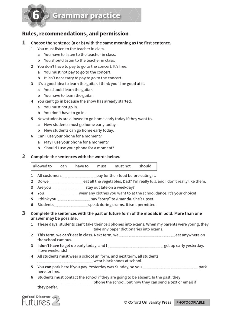 ODF2 Unit 6 Grammar Practice | PDF | Grammar | Linguistics