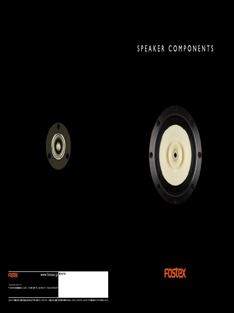 Fostex Speaker Components Catalog Oct.2019 | PDF