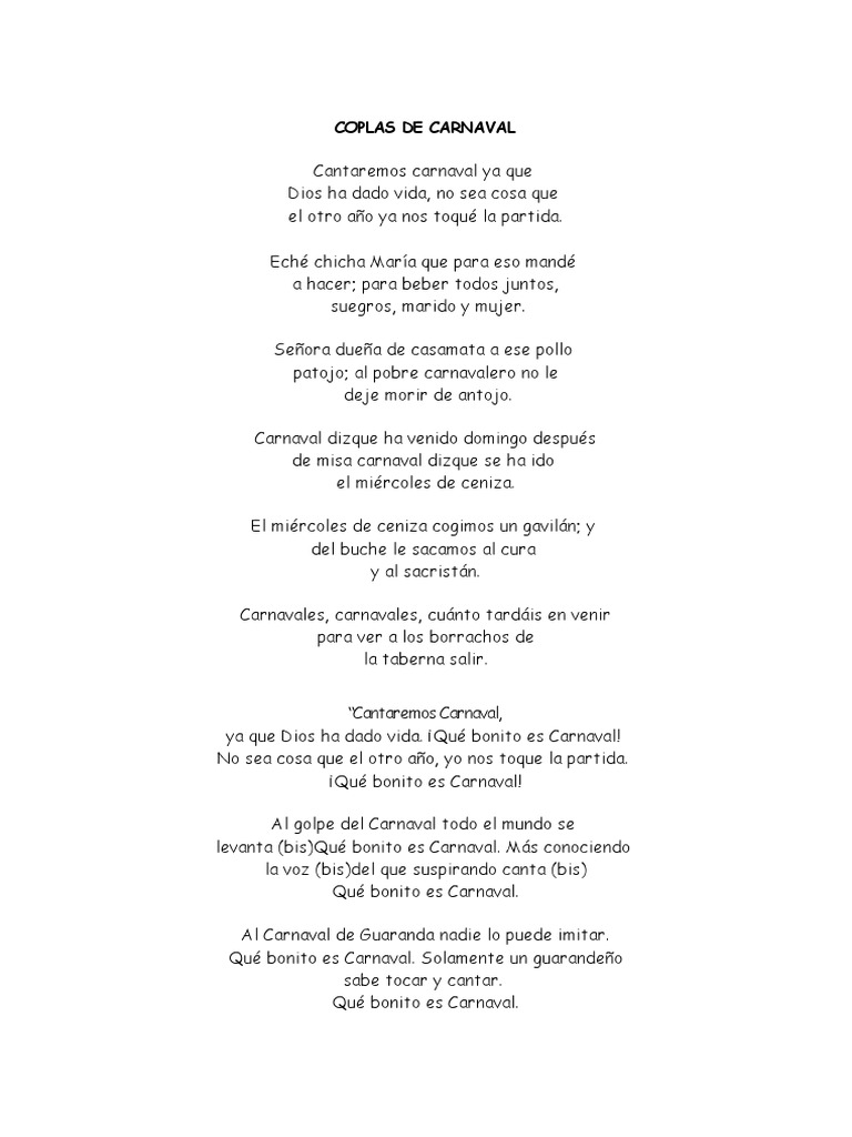 Coplas de Carnaval | PDF